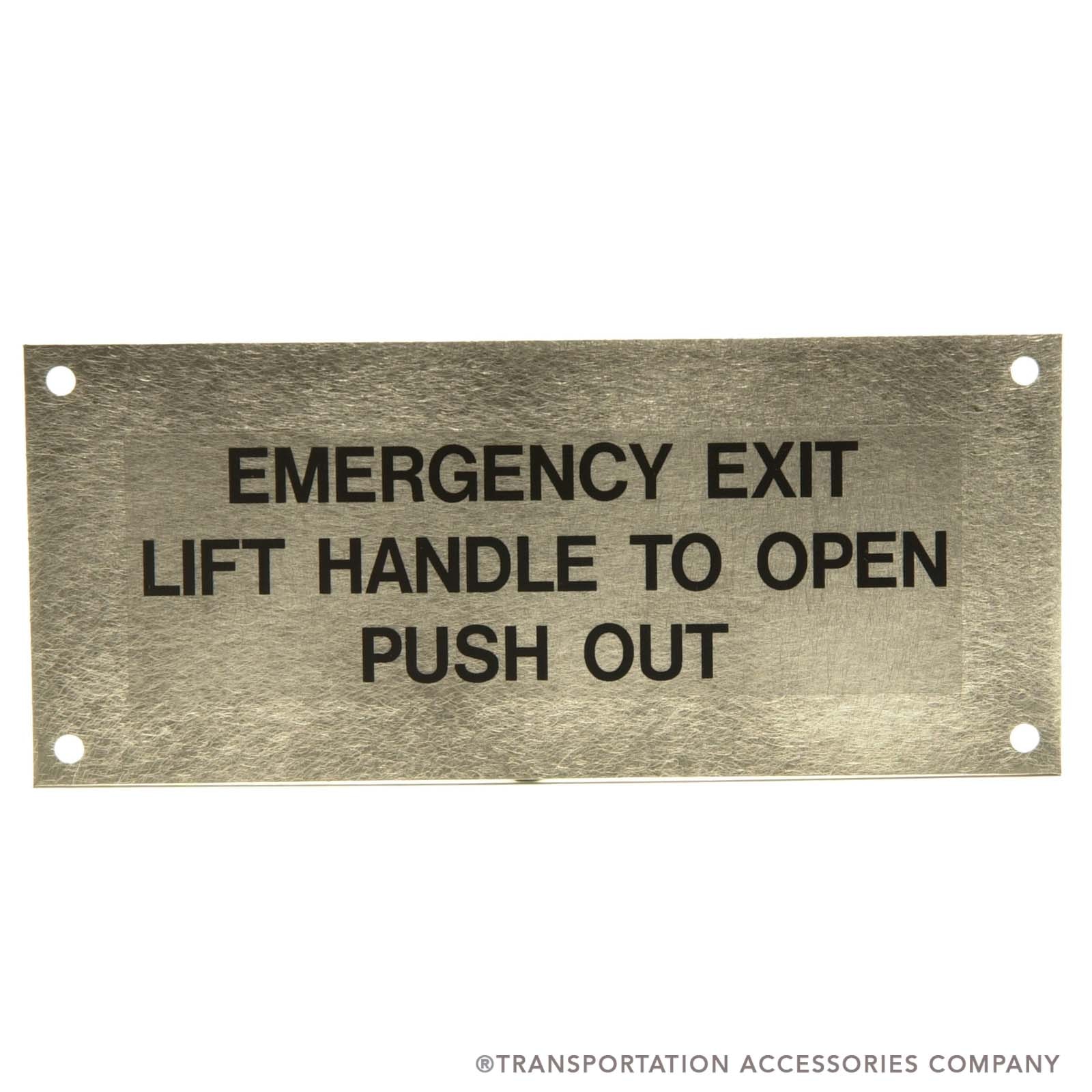 2001-9379 Emergency Window Decal on Plate