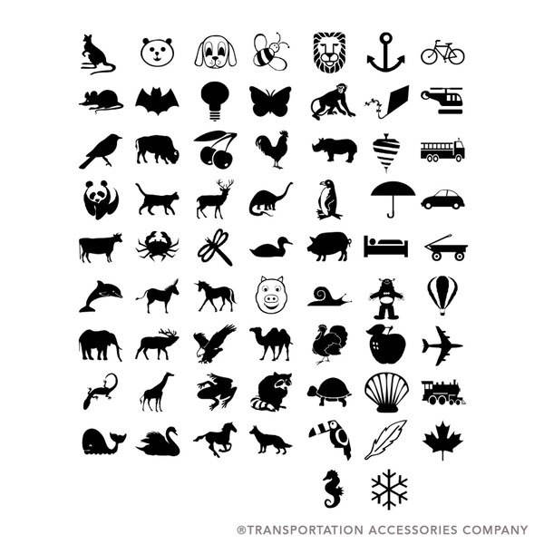 ANIMAL Bus ID Decals for Small Children. Must Specify Animal/Symbol and ...