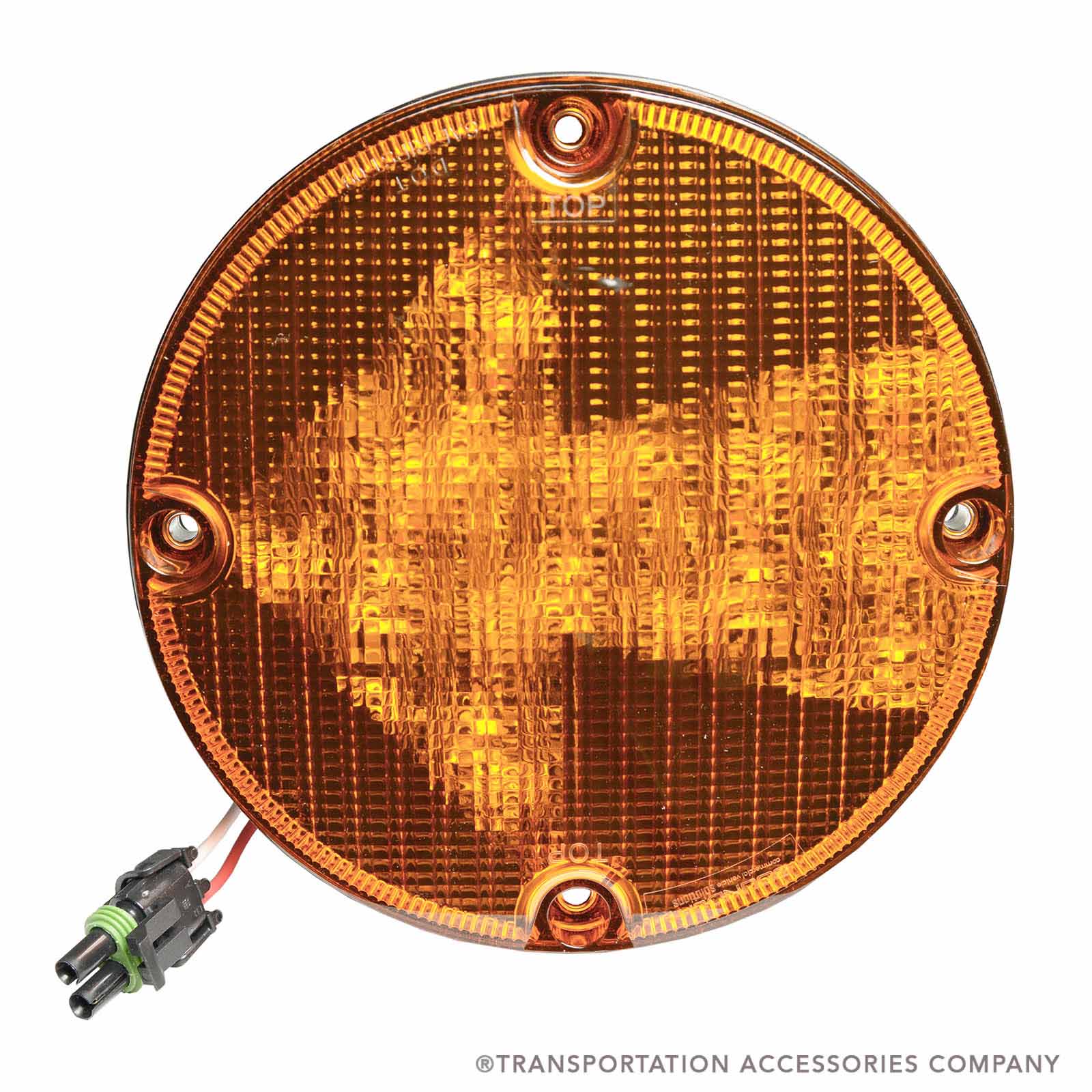 ECV7561TYA-BB Optiluxx 7" LED Amber Turn Light W/Arrow and Blue Bird Plug