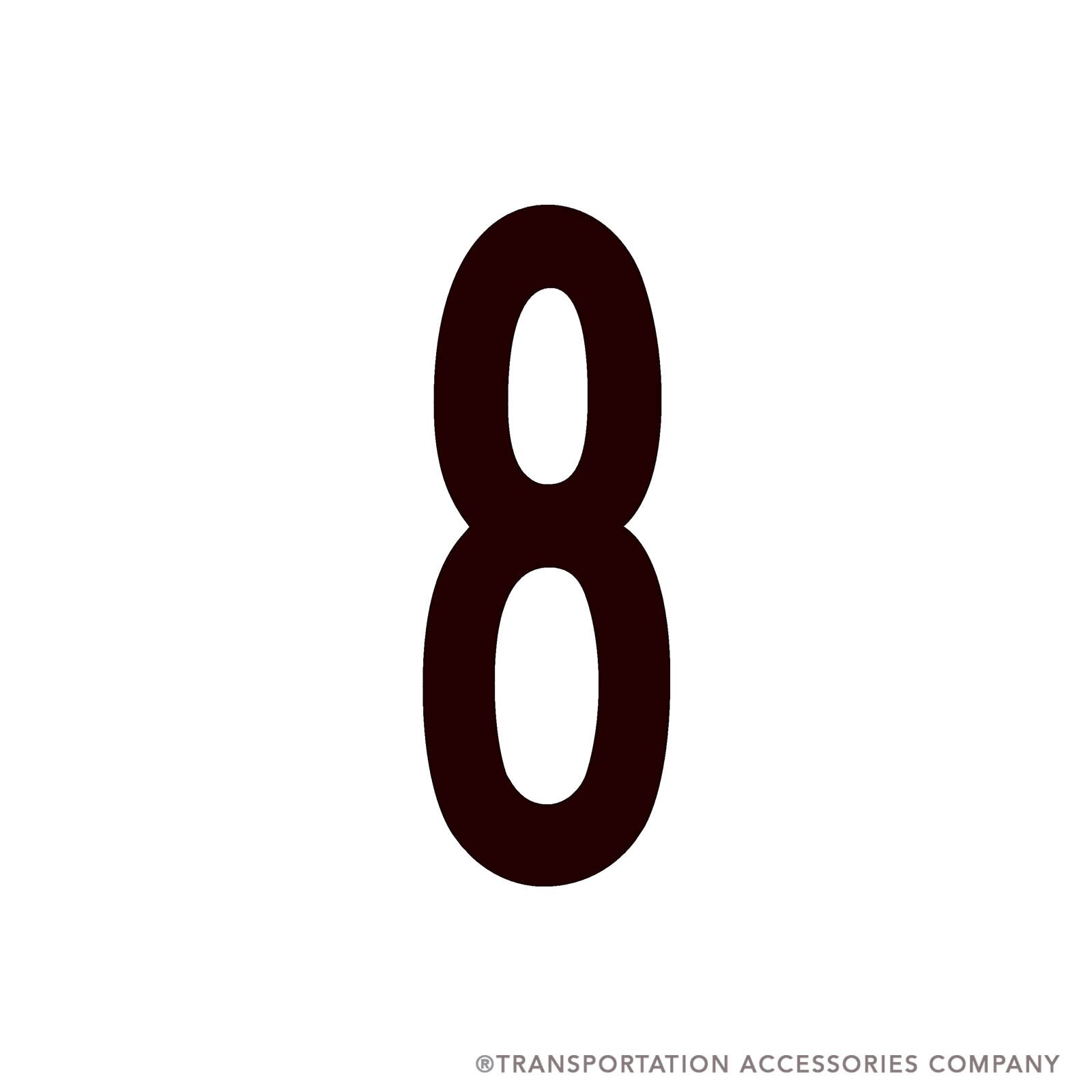 ID6-8 Ohio 6" Bus ID Number Decal Black # 8