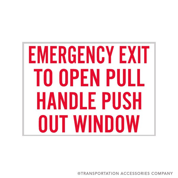 SB-115RW Emergency Exit Window Decal