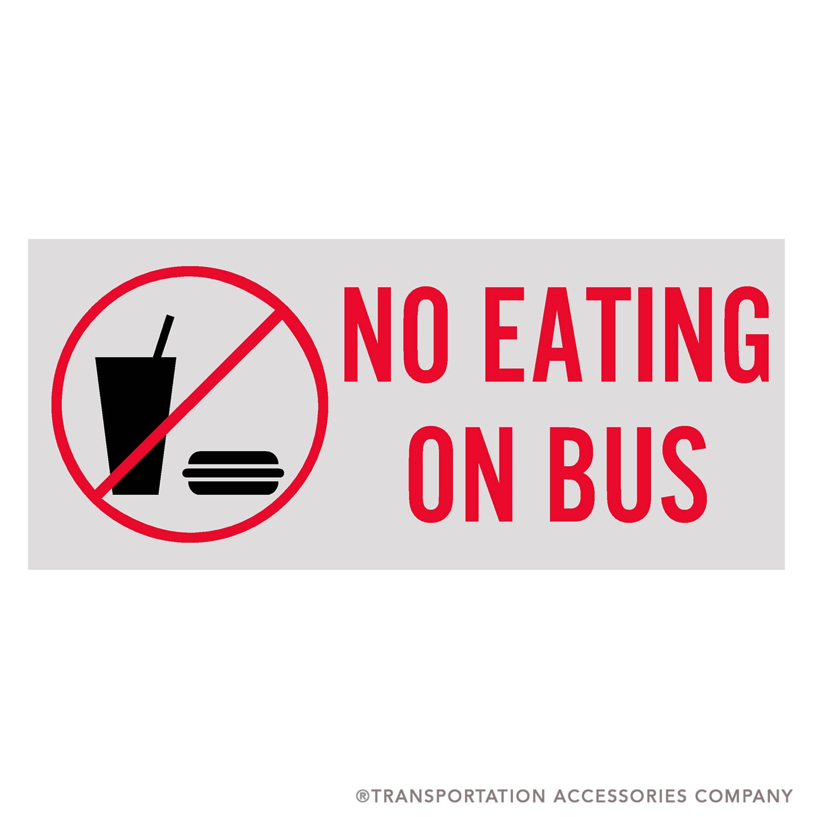 SB-140 Decal " NO EATING" With Circle/Cross Around Food Logos on White ...