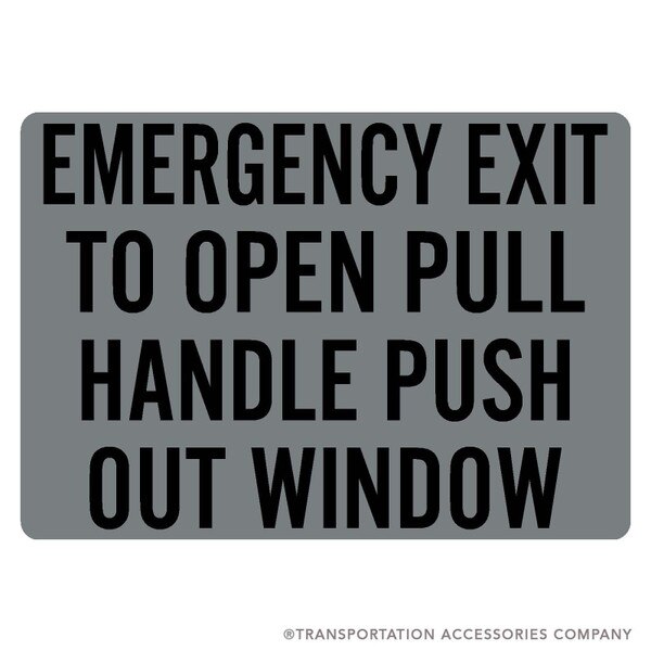 SB-196 Emergency Window Instructions Decal