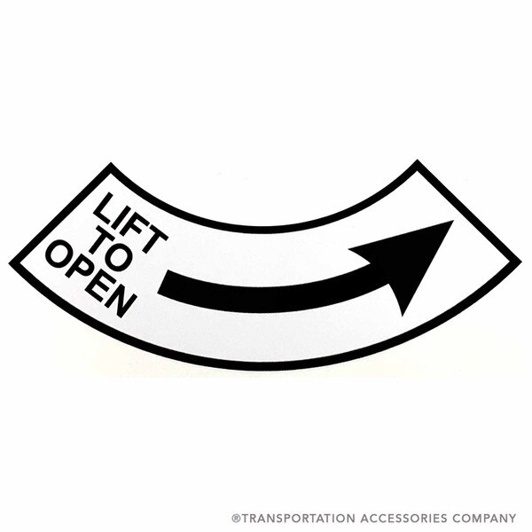 SB-3 Decal LIFT TO OPEN with CCW Arrow Black on White