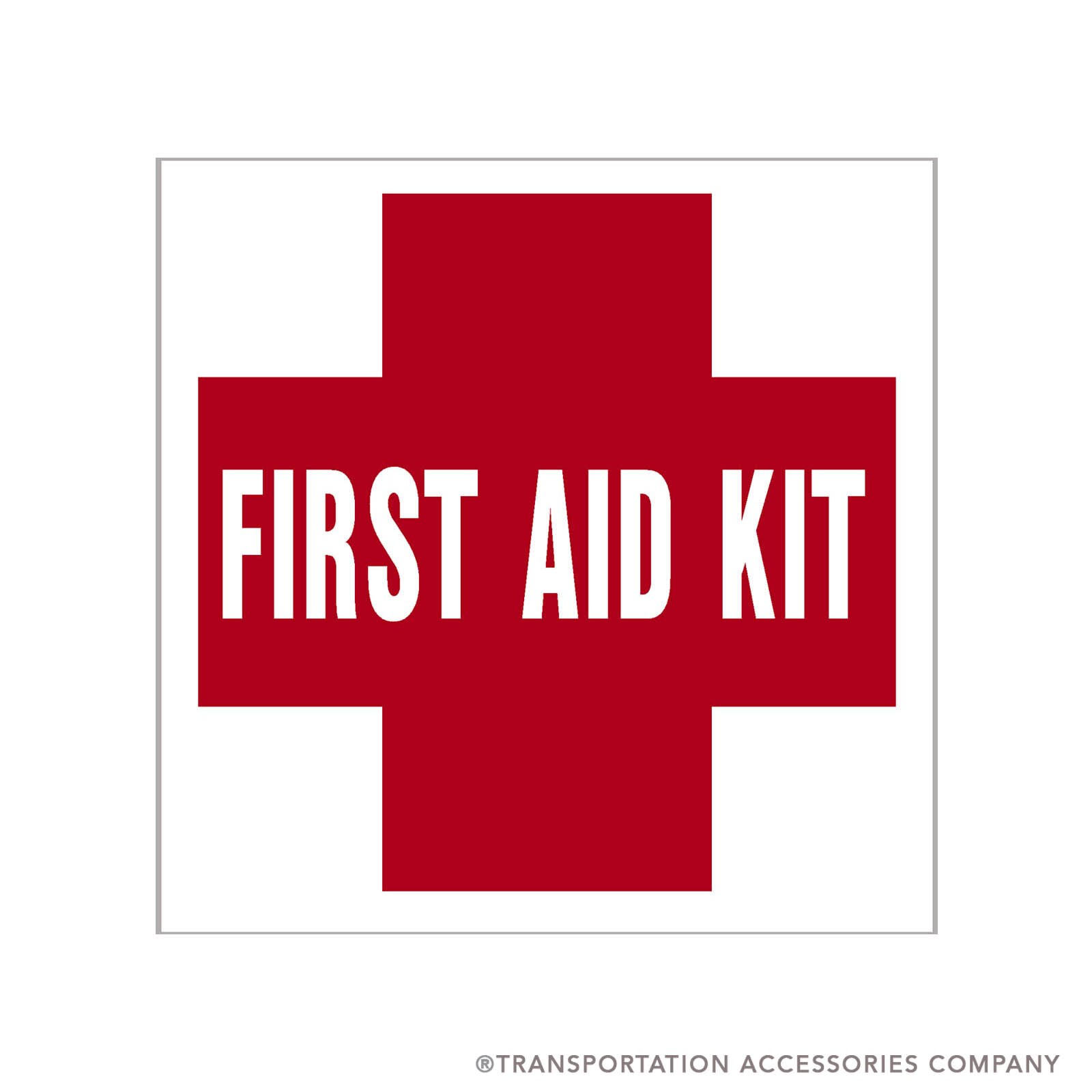 SB-88RW First Aid Kit Decal Red on White