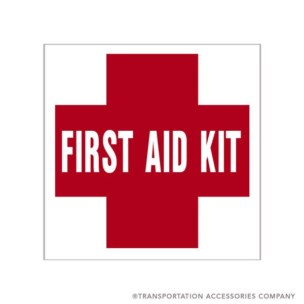 SB-88RW First Aid Kit Decal Red on White