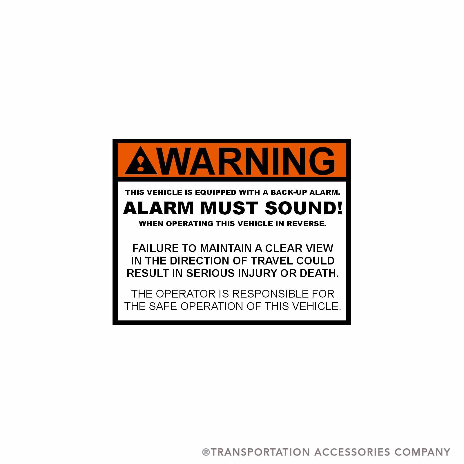 TS-124 Back-Up Alarm Decal