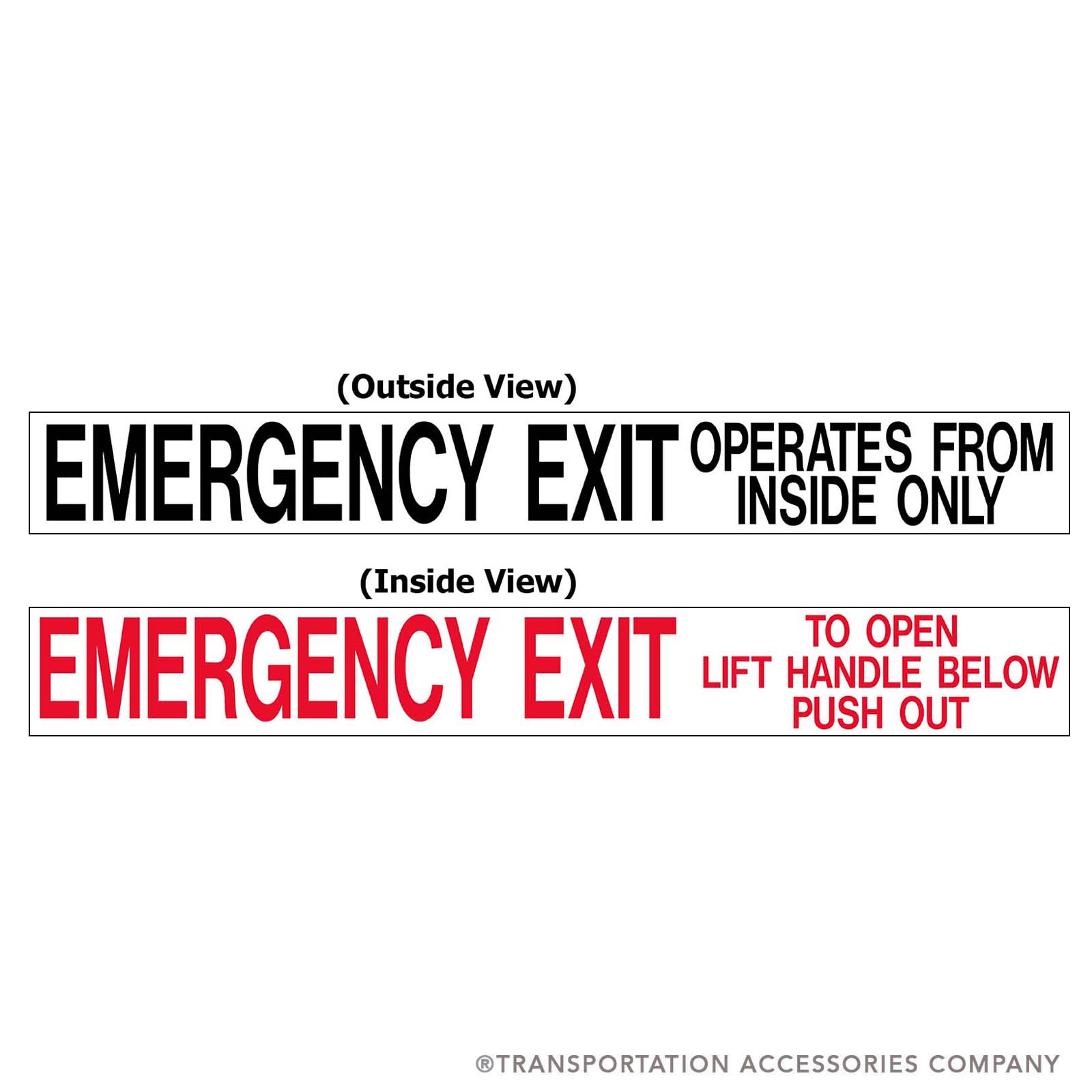 TS-209DS Emergency Window Decal Set