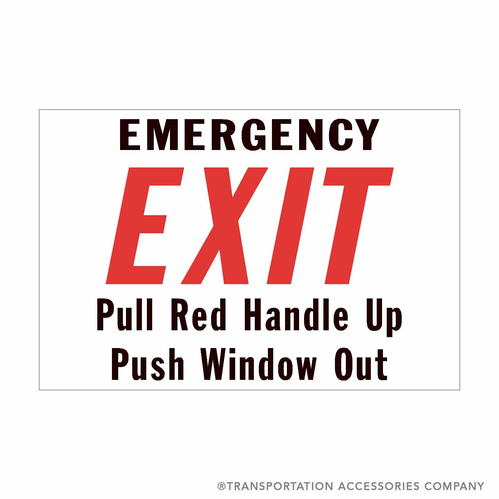 TS-2 Emergency Window Instruction Decal