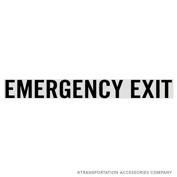 TS-62-18 Decal "EMERGENCY EXIT" Black on Clear 2" x 18"