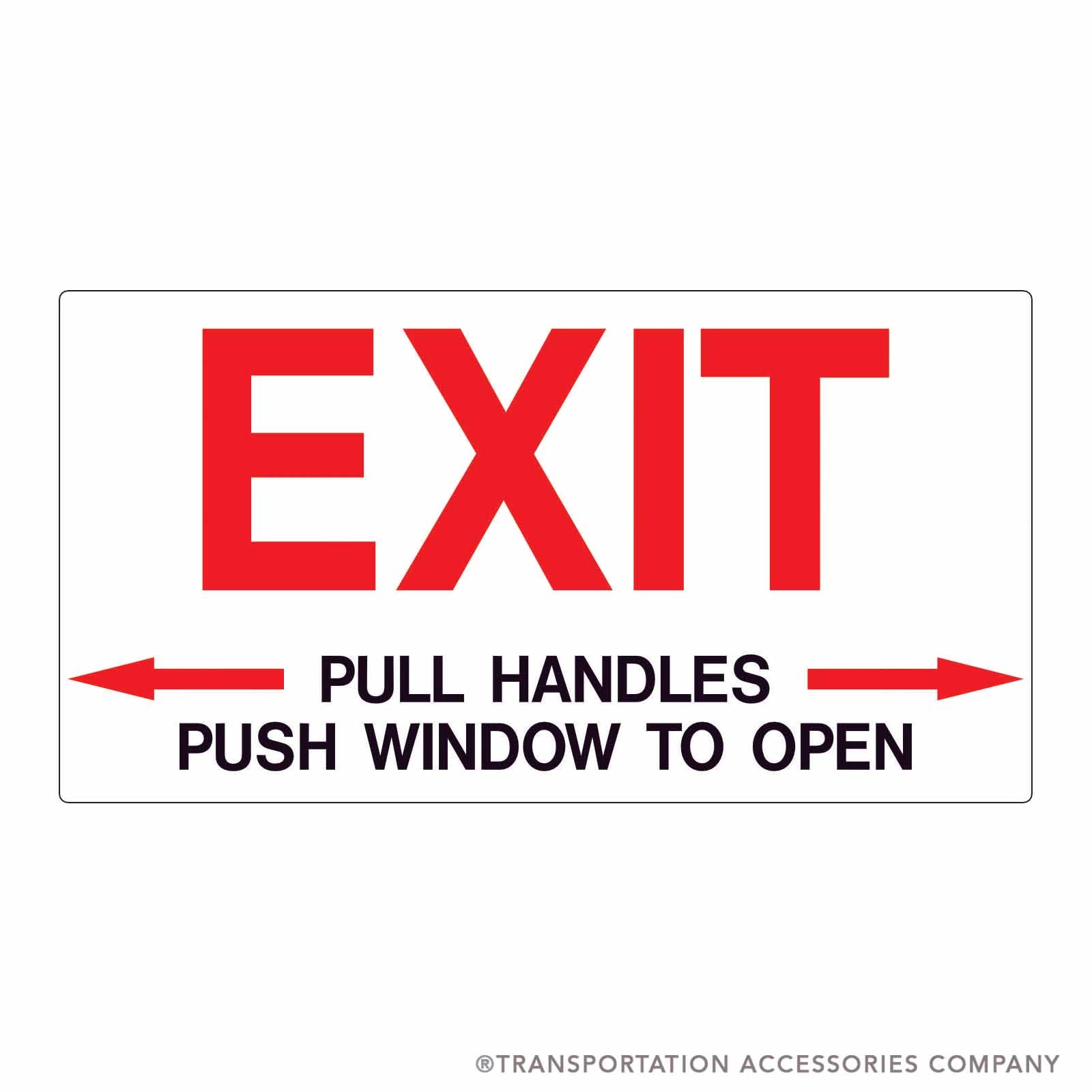 TS-6 Emergency Window Instruction Decal