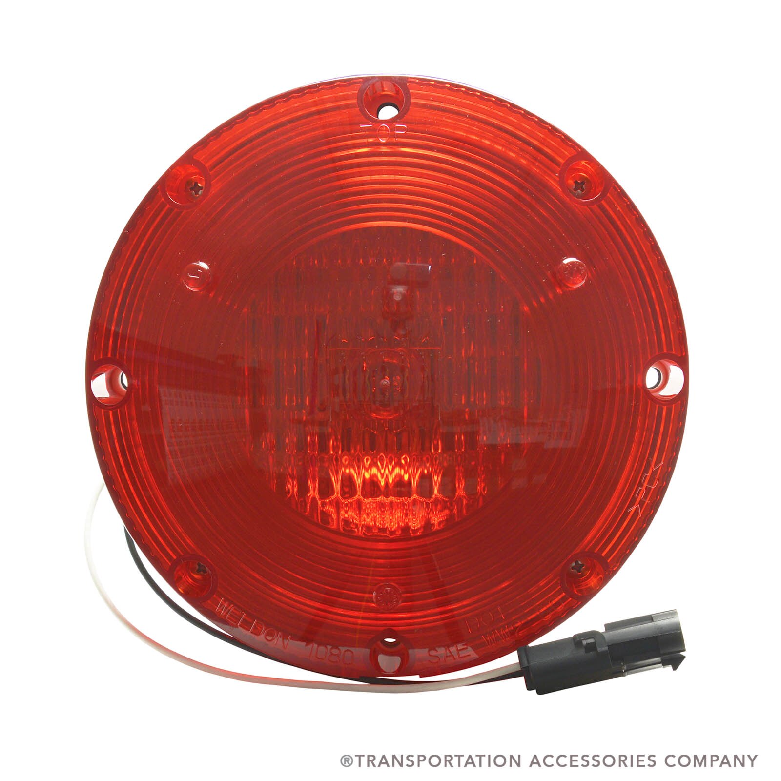 W1080R-2BB Weldon Red Warning Lamp W/2 Wire Blue Bird Plug